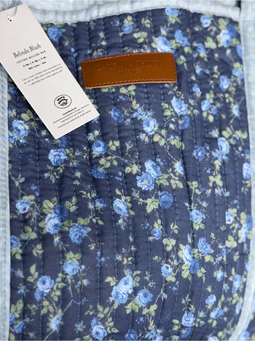 Laura Ashley | Bags | Laura Ashley Blue Rose Botanical Garden Belinda ...